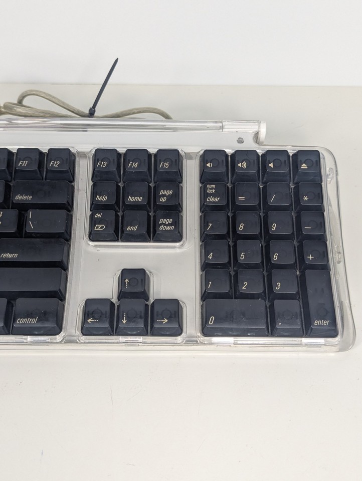 Vintage 2000 Apple Pro Keyboard M7803 USB Wired Clear Black ~ Tested ...