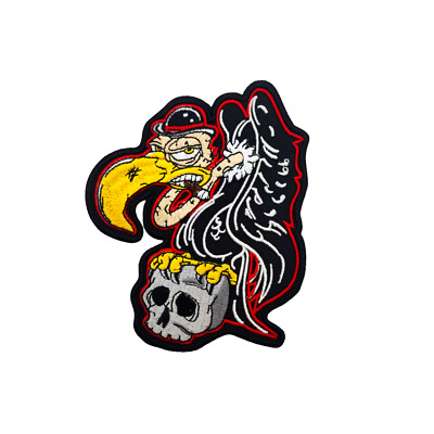 Vulture Skull Biker Patch Heat Adhesive Skull Heat Iron Custom MC ...