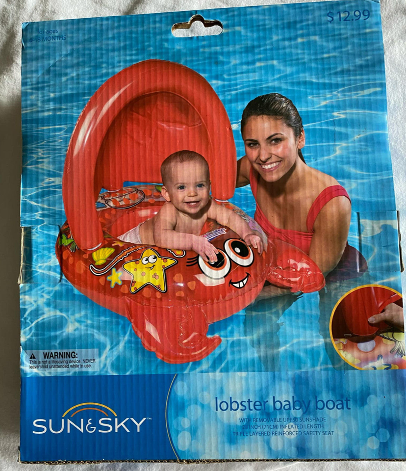 New! Sun & Sky Inflatable Lobster Baby Boat Tube Pool Float Red | eBay