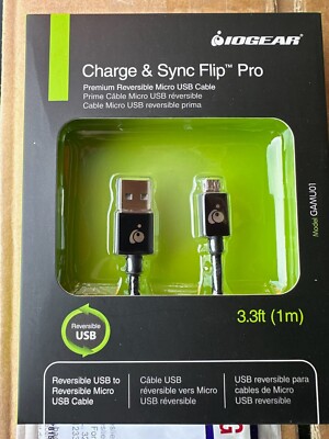 LOT 9/23 IO Gear Premium Micro USB Charge and Sync Flip Pro Reversible ...