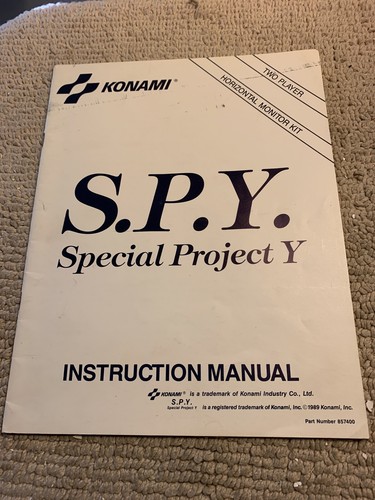 Original Spy Konami ARCADE Video GAME owners manual | eBay