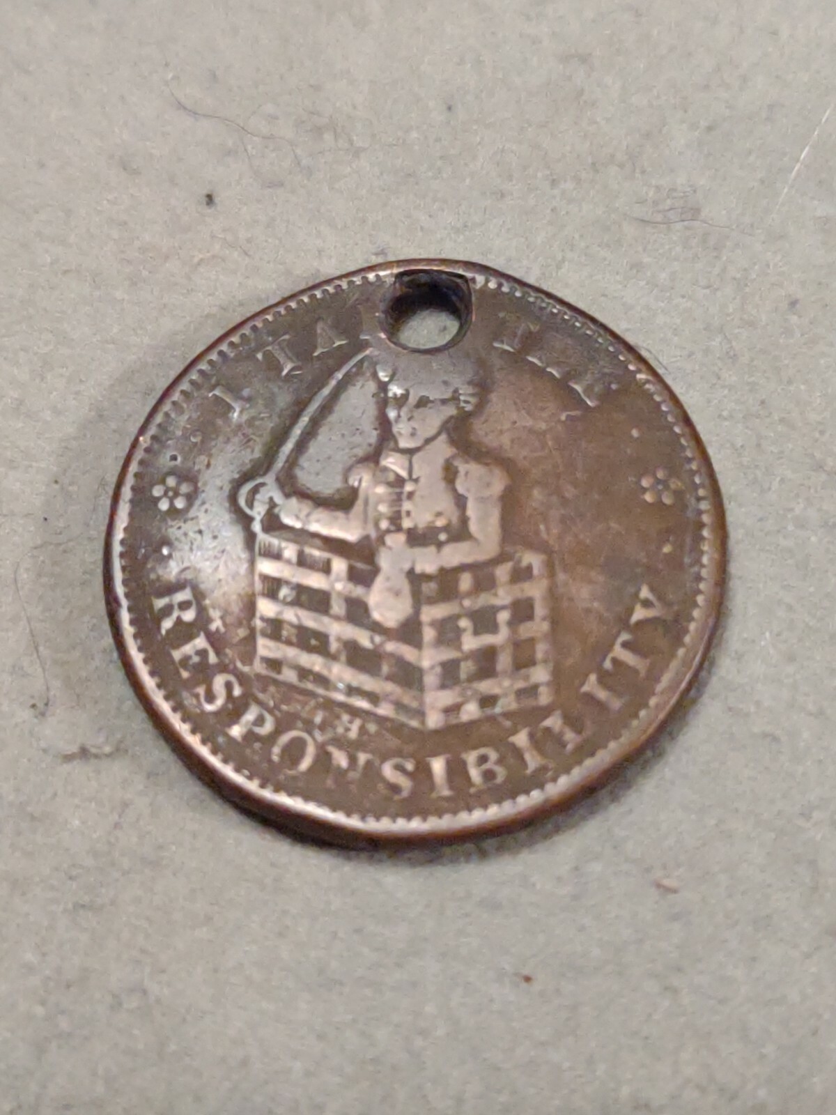 RARE..1833 Democrat President ANDREW JACKSON VETO Old Hard Times Token ...