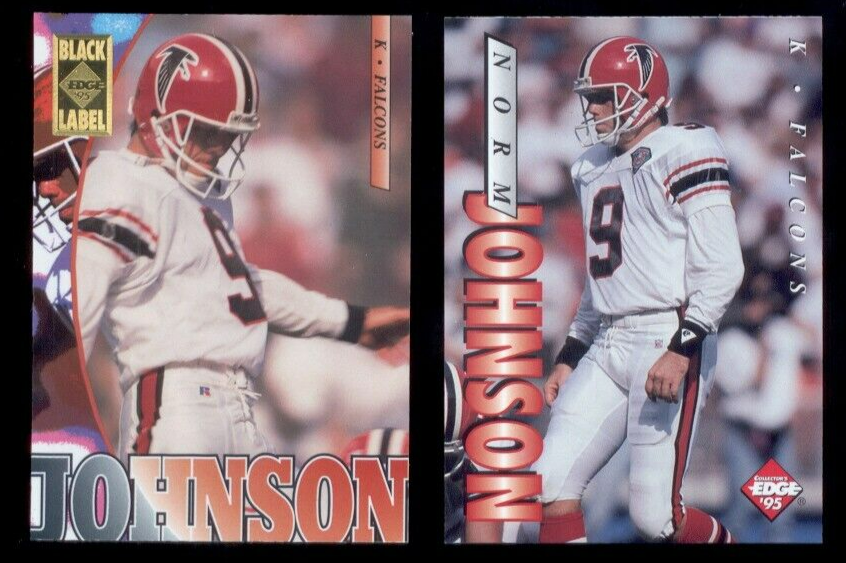 1995 Collectors Edge Norm Johnson Atlanta Falcons Card + Black Label ...