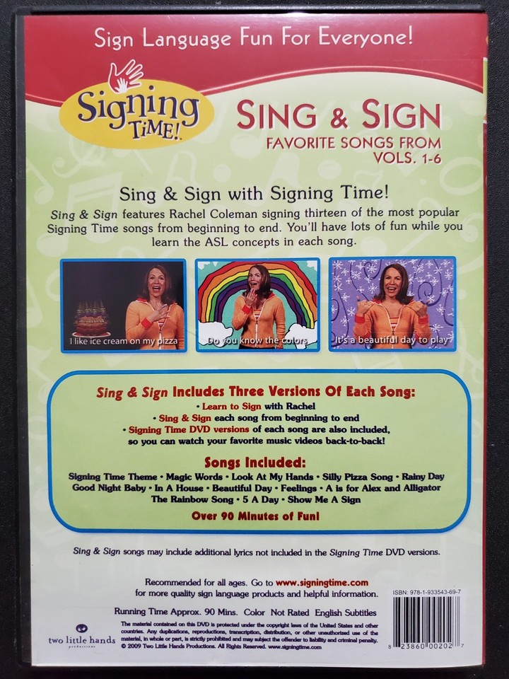 Signing Time!: Sing & Sign DVD Favorite Songs from Vols. 1 - 4 ...