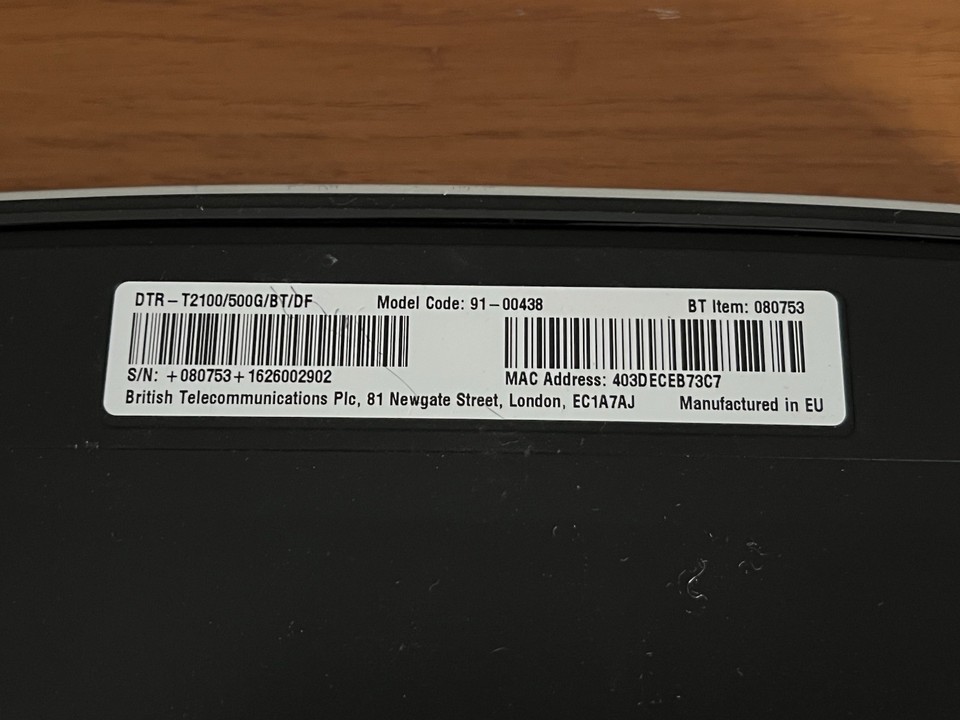 BT YouView Box DTR-T2100 500GB HD Freeview Recorder & Catch Up, Faulty ...