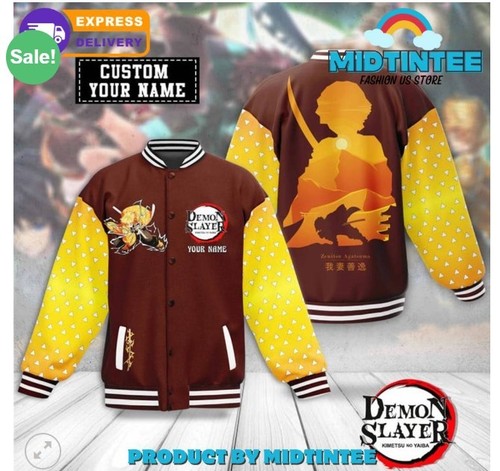Demon Slayer Zenitsu Agatsuma Custom Baseball Jacket -jacket hot 3D- new new | eBay
