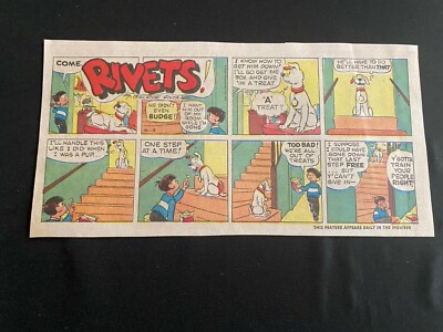 #02 RIVETS by George Sixta Lot of 7 Sunday Third Page Comic Strips 1971 ...