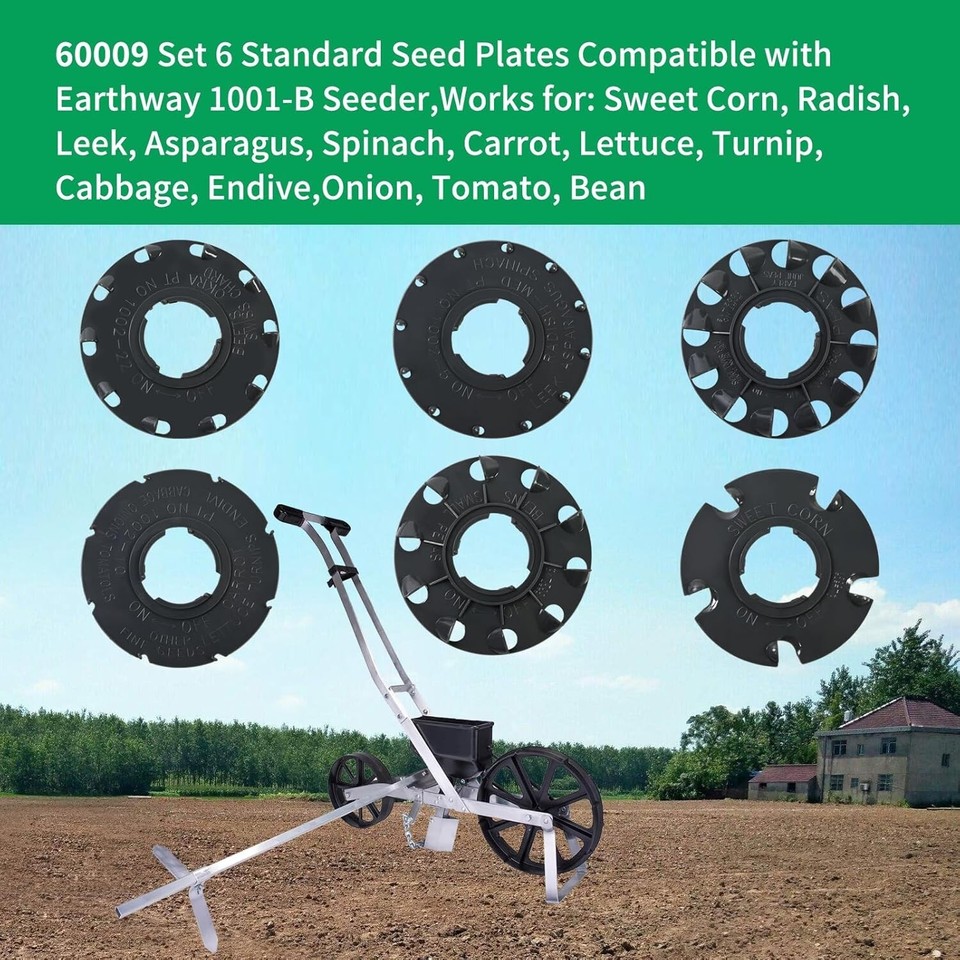 60009 Set 6 Standard Seed Plates Fit for Earthway 1001-B Seeder Works ...