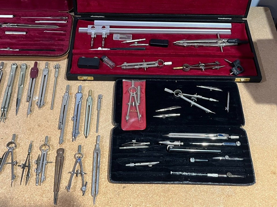 LARGE BUNDLE OF DRAWING COMPASS INSTRUMENTS | eBay UK