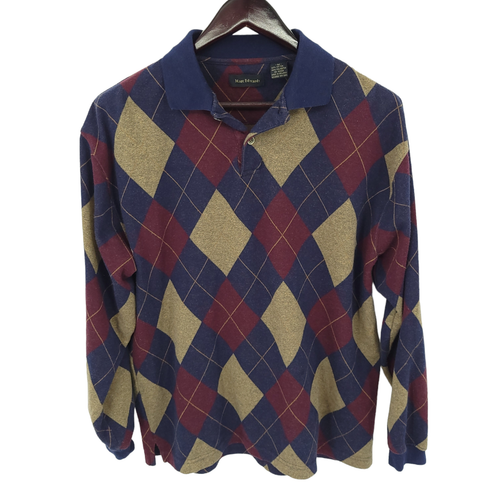 Marc Edwards Sweater Mens Medium Polo Argyle Preppy Academic | eBay