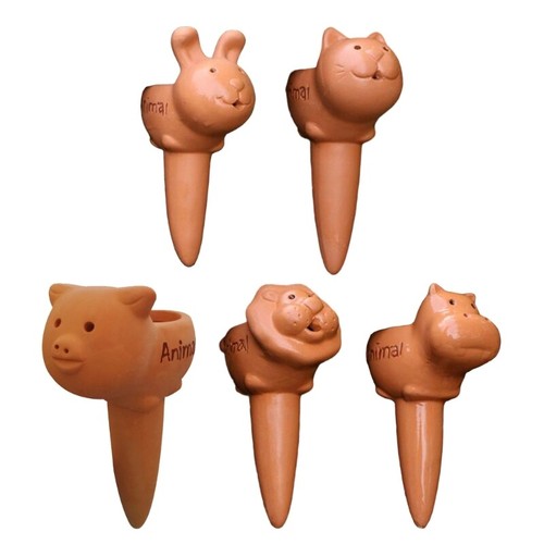 Plant Self Watering Spikes Pig Rabbit Glass Water Drippers for Indoor ...