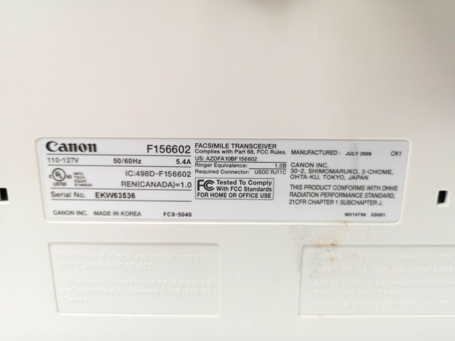 Canon ImageClass Mf4350d All in One Laser Printer Fax Copier Scan ...