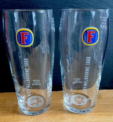 2 X New Official Toughened Nucleated Fosters Lager Pint Glasses - MAN ...