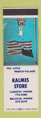 Matchbook Cover - Kalmes Store La Motte Bellevue IA | eBay