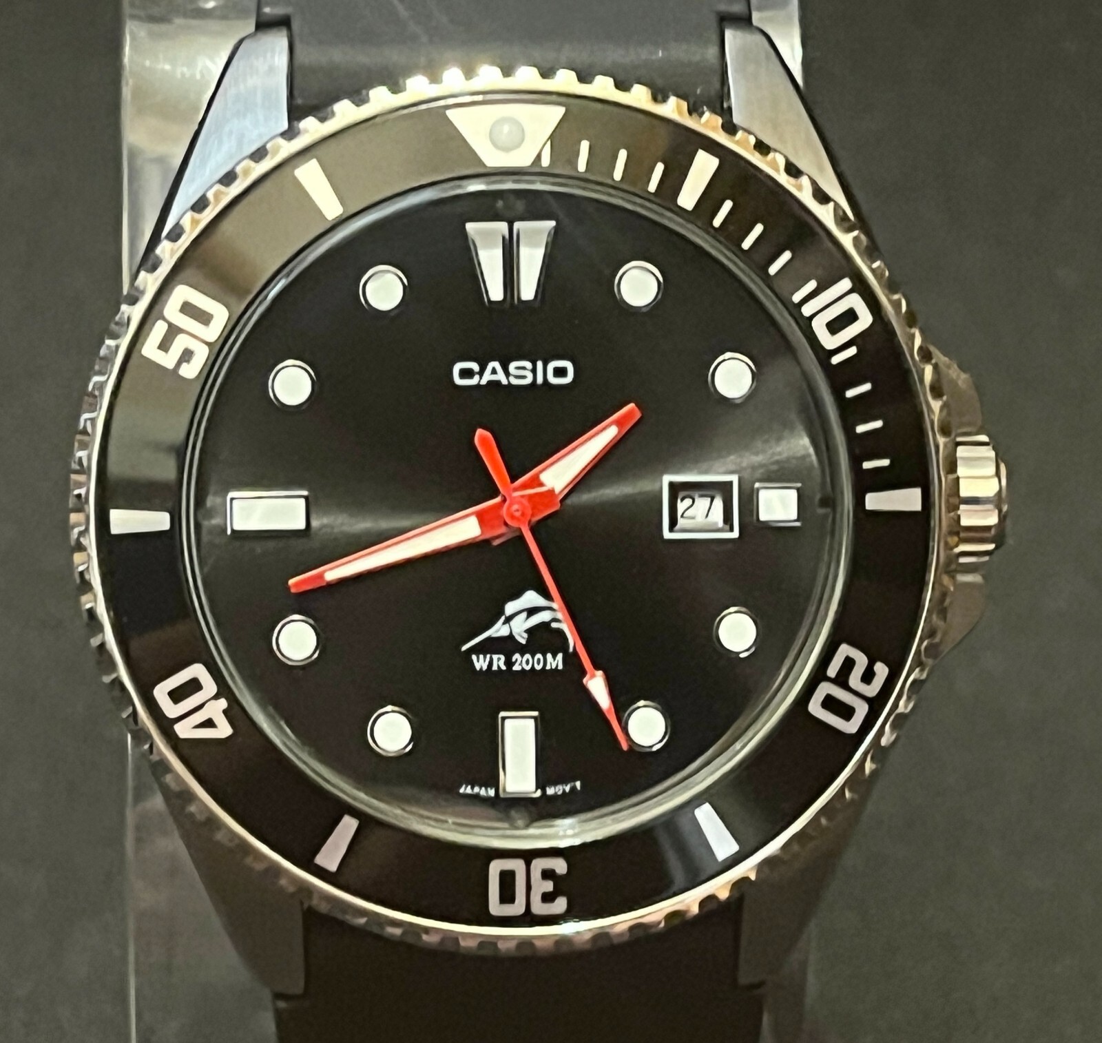 Watch hands Parts Casio Duro MDV106 2035 Movt RED/WHITE Green Luminous ...
