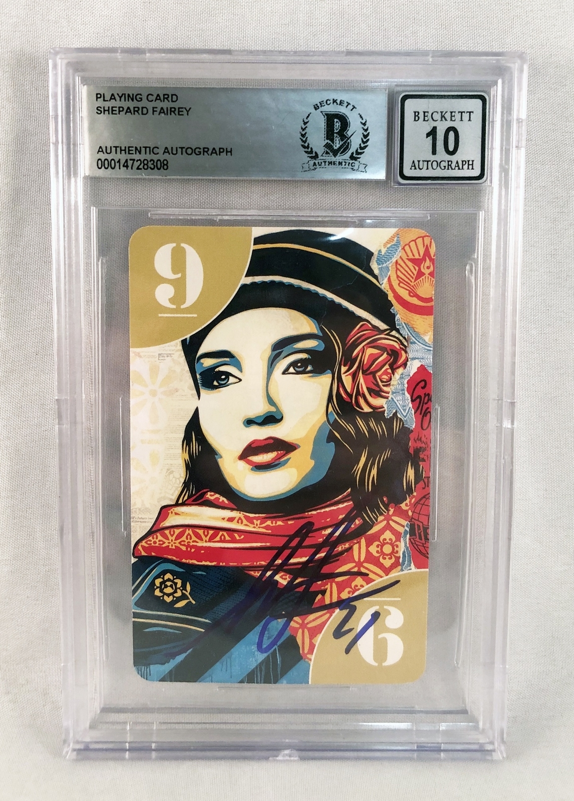 Shepard Fairey Signed Card Uno Limited Edition Beckett GEM 10 COA | eBay