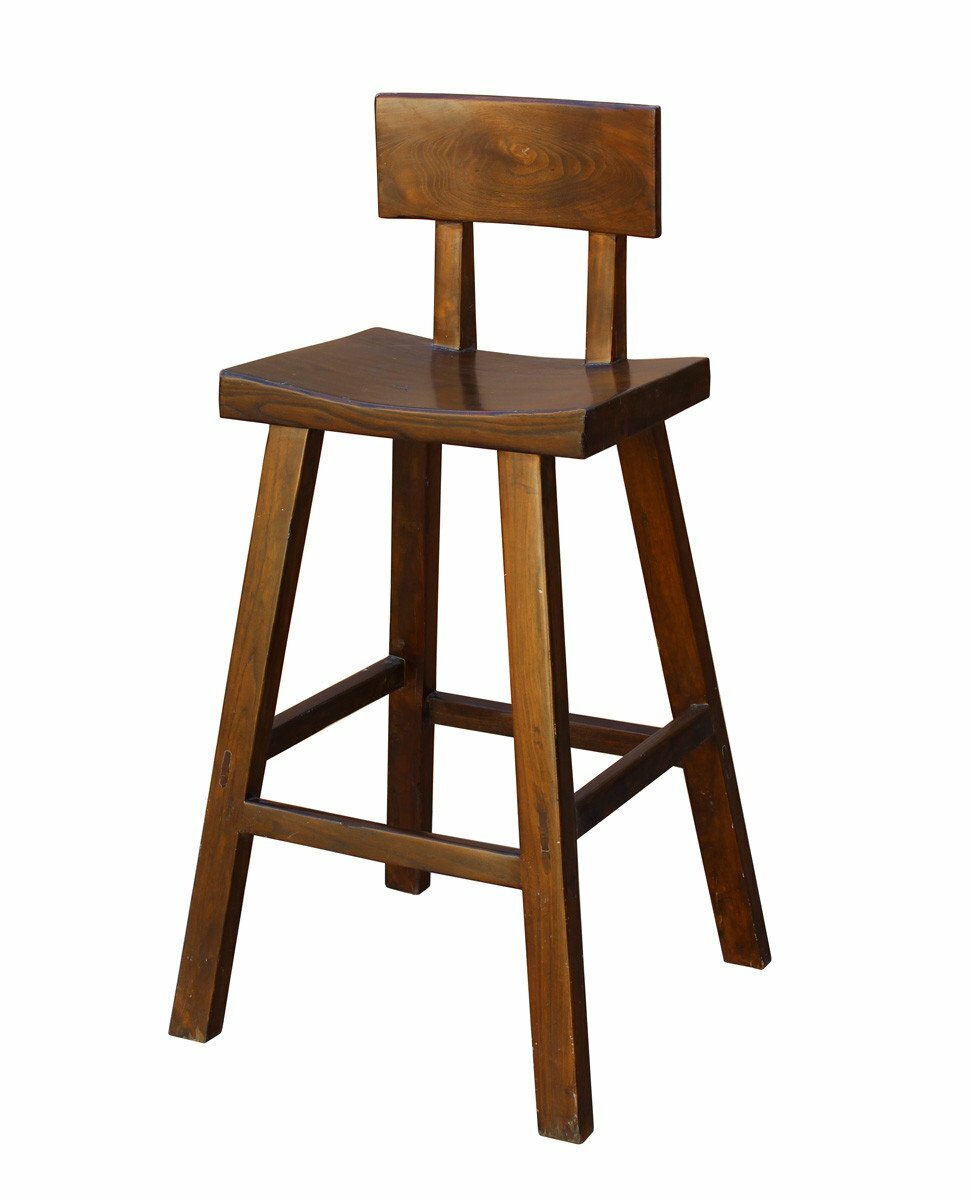 Quality Handmade Solid Wood Brown Color Tall A Shape Bar Stool With ...