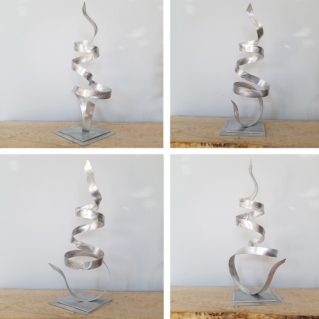 Statements2000 Silver Table Sculpture Modern Metal Art Abstract Desk ...