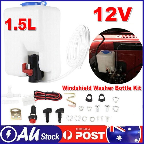 Universal Car Windscreen Washer Bottle Kits Pump 1.5L Windshield Wiper ...