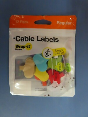 Wrap-It Storage Cable Labels Package of 12 Nylon Easy to write on #412 ...