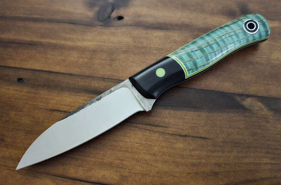 Fiddleback Forge Andy Roy Custom Bush Raptor Knife, Magnacut, Veridian ...