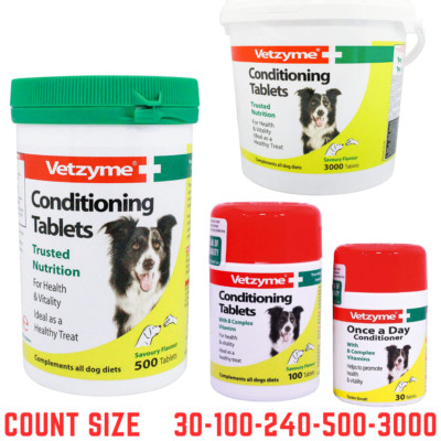 Vetzyme Once A Day Conditioning Tablets for Dogs, with B Complex Select ...