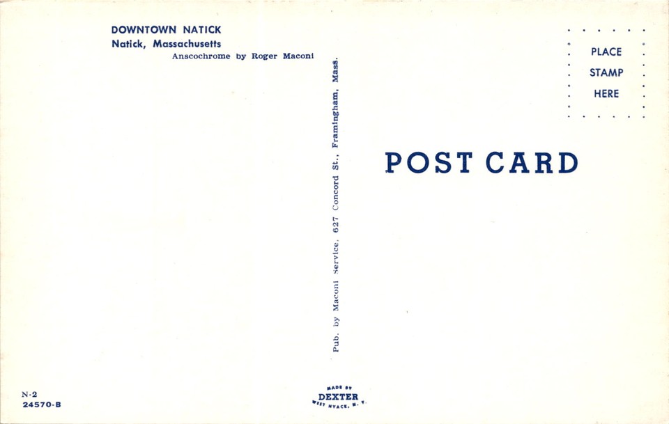 Vintage Downtown Natick Postcard with Anscochrome Photograph | eBay