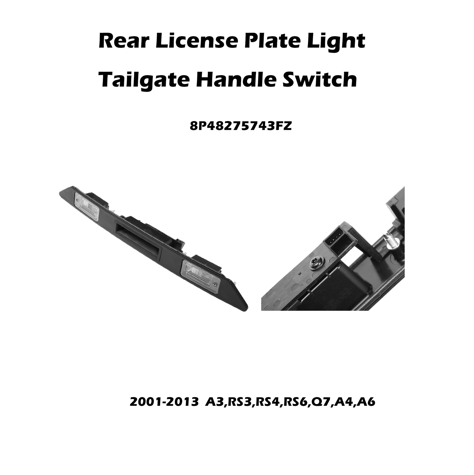 Rear License Plate Light Trunk Tailgate Handle Switch Fit For AUDI A3 ...