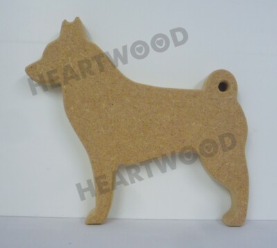 Husky dog shape with curled tail in MDF (150mm x 18mm thick)/Wooden ...
