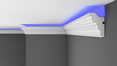 LED COVING Molding SGL9 130mm x 80mm Uplighting PLASTER COATED cornice ...