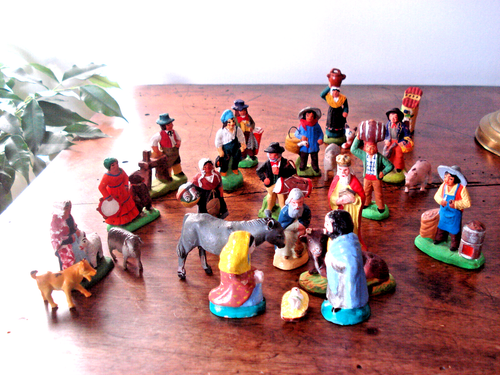 Beau lot 26 santons anciens t. 2 dont rares santons Albert Paret ...