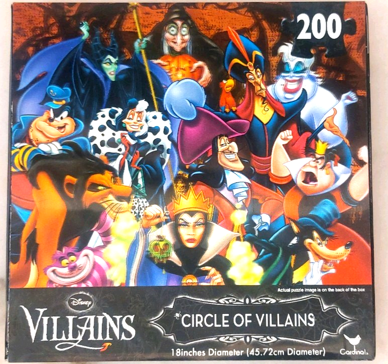 Disney Circle Of Villains Circular 18” Diameter 200pc Jigsaw Puzzle New ...