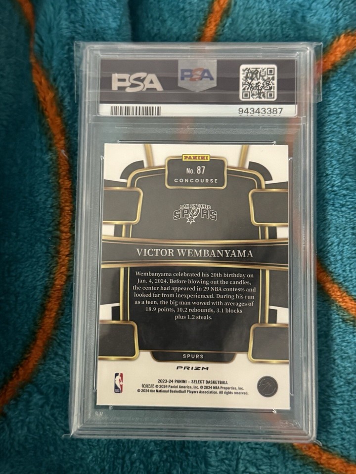 Victor Wembanyama 2023-24 Panini Select RC Blue Cracked Ice Wemby ...