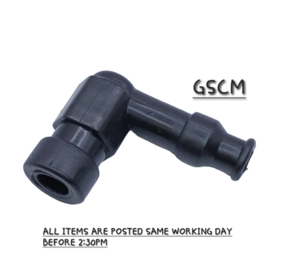 Spark Plug Cap Rubber Threaded Type Fitting Black Motorcycle Motorbike ...