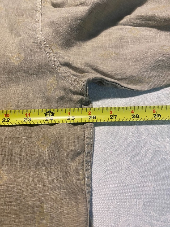 Ryan Michael (Men s XLG) 100% Linen Snap Front / Cuffs - Teak Color ...