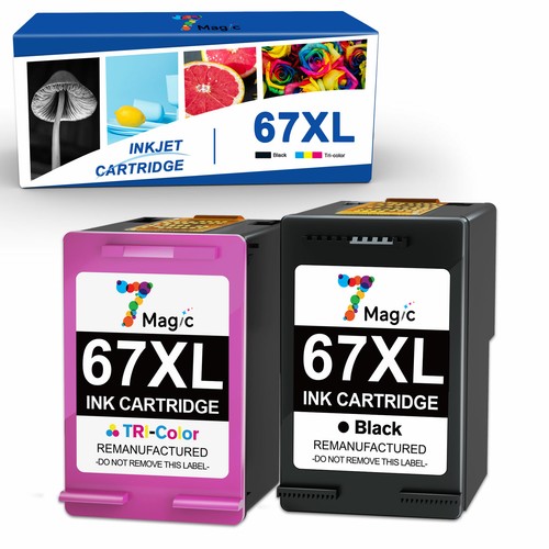 2x Refilled 67XL Ink Cartridge FOR HP DeskJet 1255 2755 Plus 4140 4152 ...