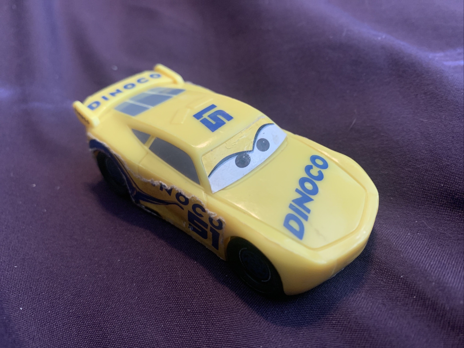 Disney Cars Dinoco Cruz Plastic Yellow Car One Piece | eBay