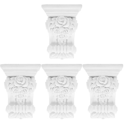 4 Count Polyurethane Hand Decor Roman Column Fish Tank Carving Corbels ...