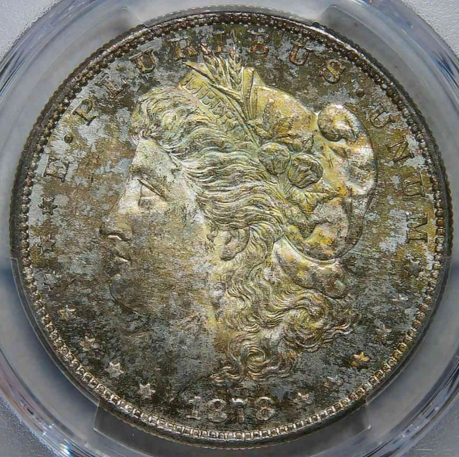 1878-S__MS 64__Morgan Silver__GREEN & YELLOW TONED__PCGS | eBay