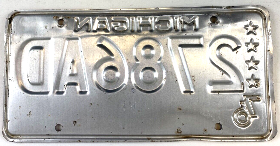 Vintage 1978 Michigan Farm License Plate 2786AD Man Cave Garage Pub ...