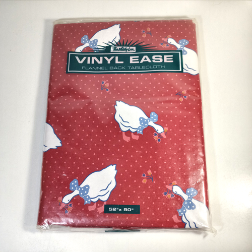 Vintage Town & Country Geese Goose Duck Vinyl Tablecloth 52x90 ...