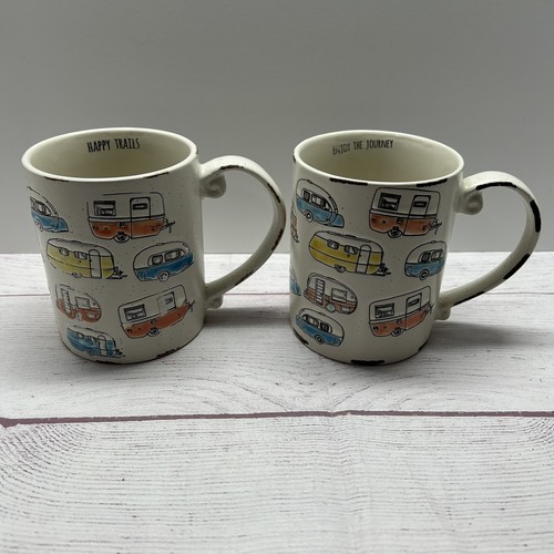 2 Spectrum Designz Happy Trails & Enjoy The Journey Coffee Mugs Camper ...