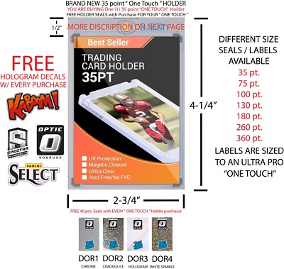 One-Touch Magnetic Sticker DONRUSS OPTICS RATED ROOKIE LABEL SEALS FREE ...