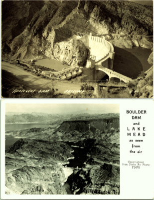 RPPC Lot of 2 Dam Photo Postcards Roosevelt & Boulder Aerial View | eBay