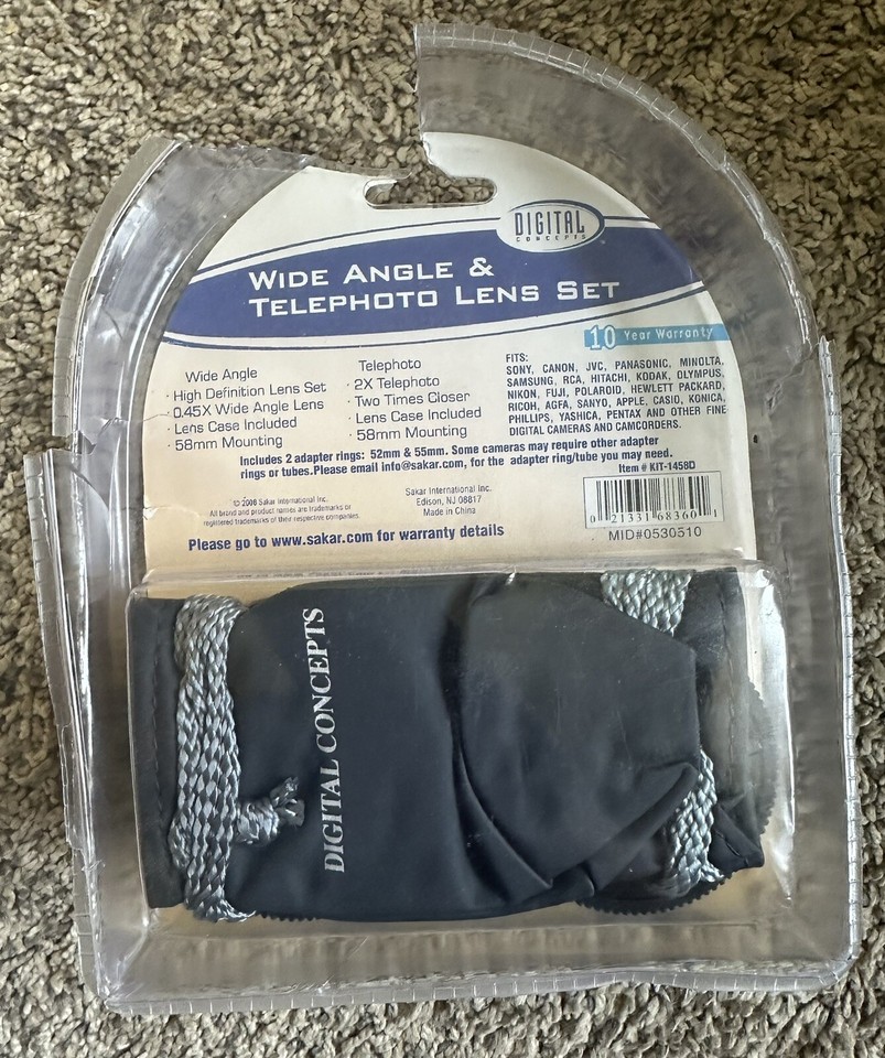 Digital Concepts Camera Video .45x Wide Angle and 2x Telephoto Lens Kit ...