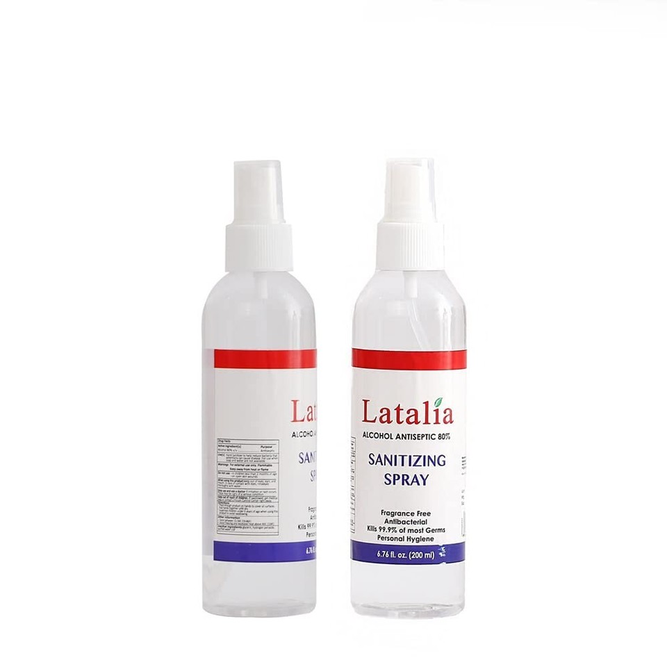 Latalia Hand Sanitizer Spray - Unscented Disinfectant Spray 200ml 6 ...