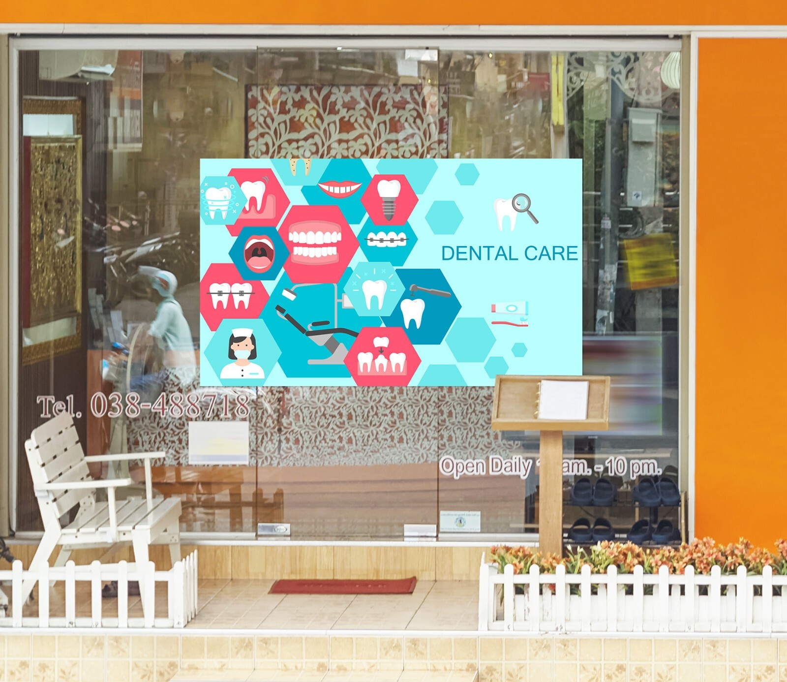 3D Dentist Clinic Dental G351 Window Stickers Vinyl Wall Mural Decals ...