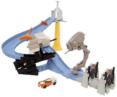 Hot Wheels Star Wars Rebel Tie Factory Takedown Track Set Diecast Ezra ...