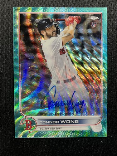 2022 Topps Chrome Baseball Connor Wong On Card Rooki Auto Teal Wave ...