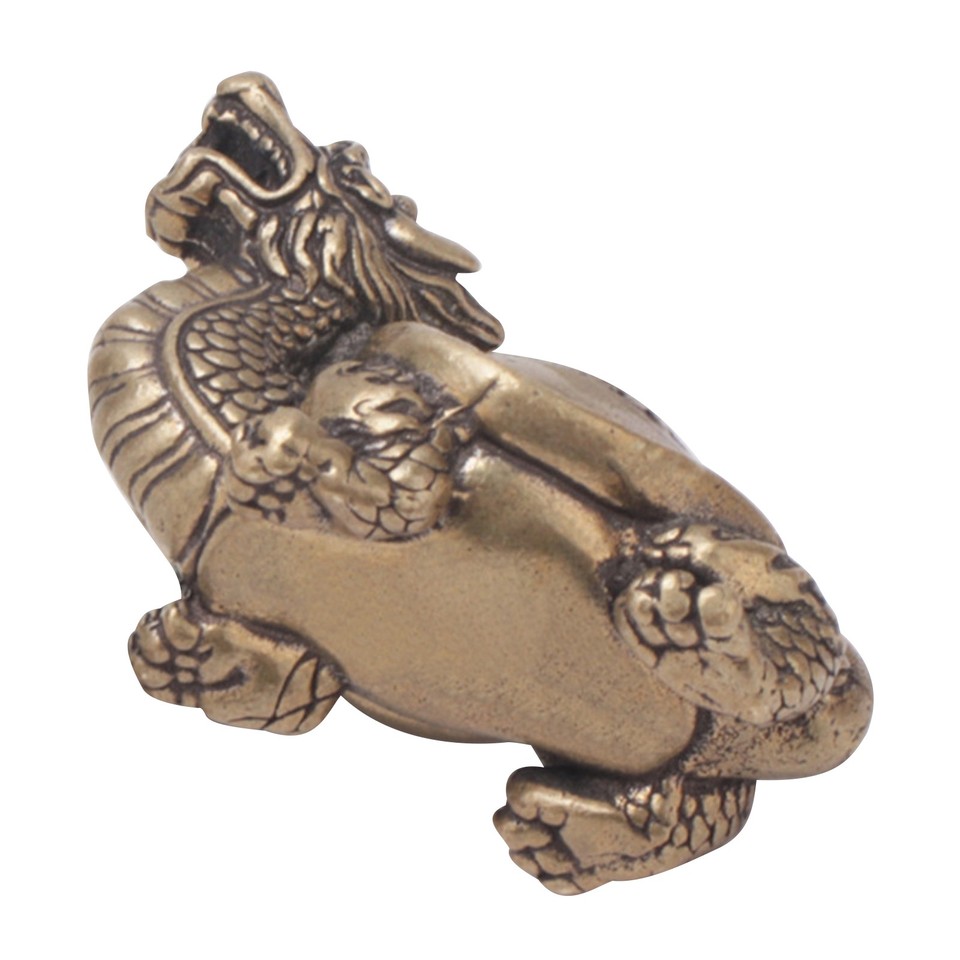 Copper Brass Dragon Turtle Small Fengshui Statue Ornament Chinese ...